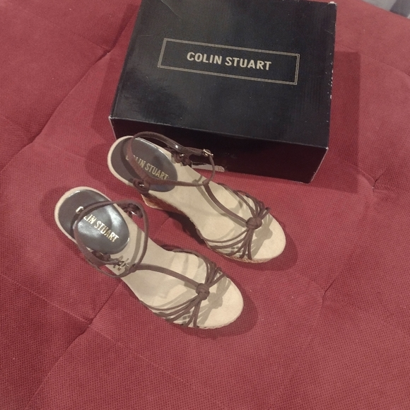 Colin Stuart | Shoes | Colin Stuart Brown Wedge Sandals | Poshmark